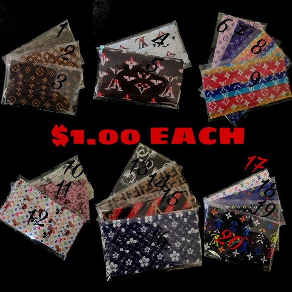 Accessories | 4 Pack Custom Print Disposable Face Masks | Poshmark